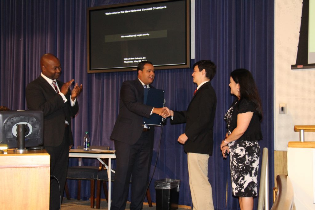 Joseph Aguda '18 Receives Proclamation - Brother Martin High School