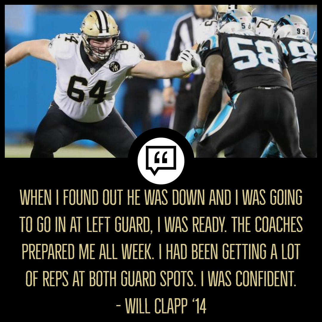 Will Clapp '14 Makes NFL Debut during Monday Night Football - Brother ...